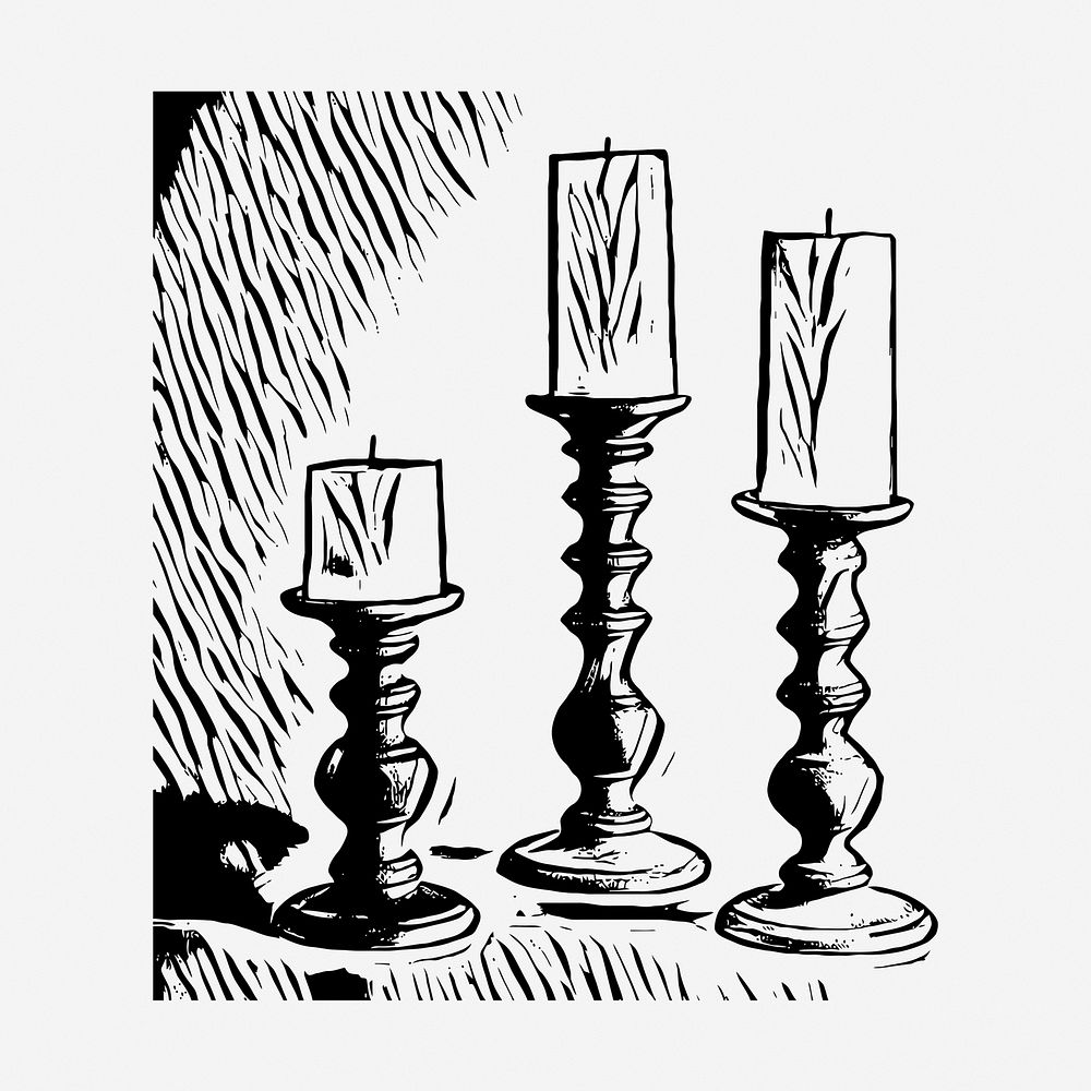 Candlestick holder drawing, decoration vintage | Free Photo - rawpixel
