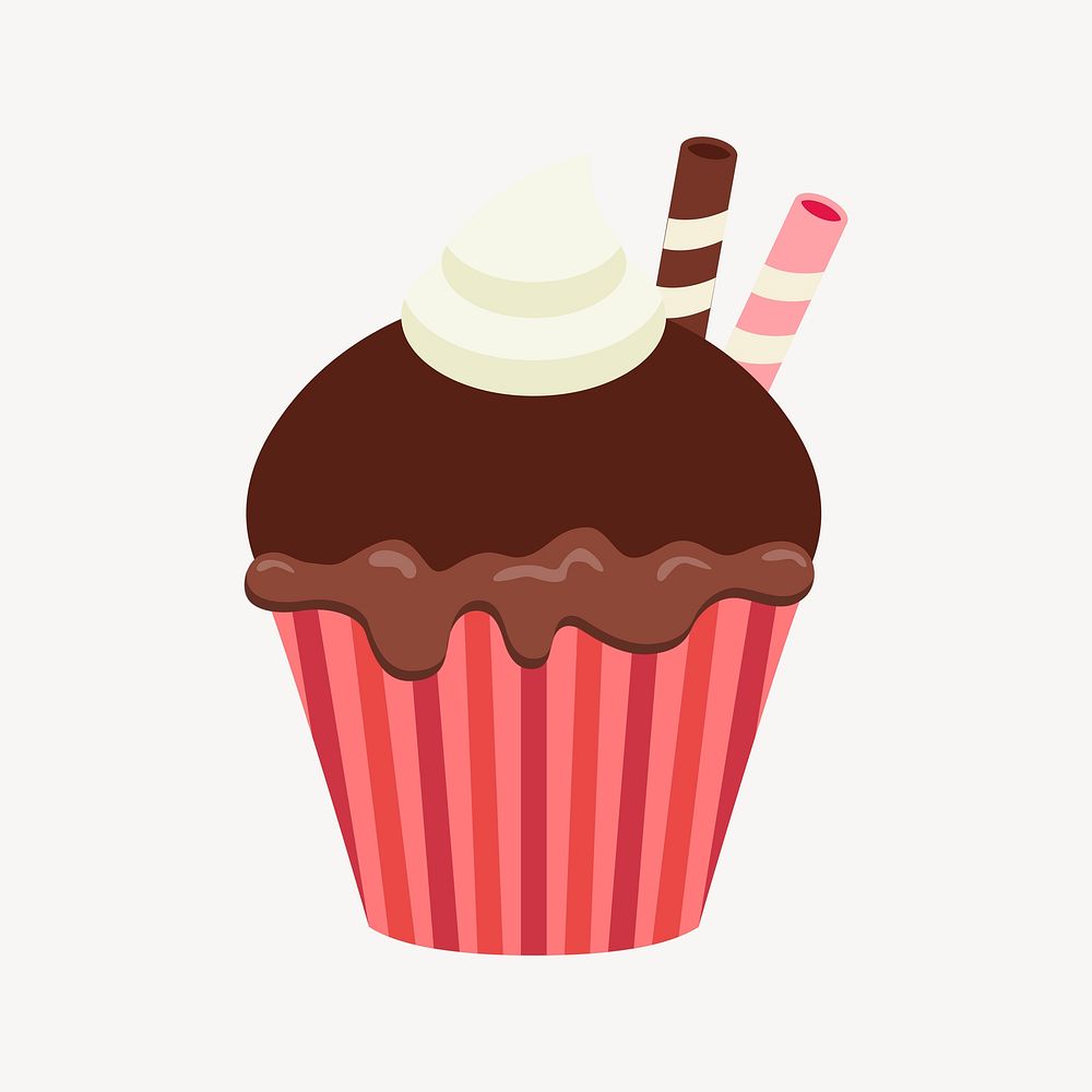 Chocolate cupcake sticker, cute dessert | Free PSD - rawpixel