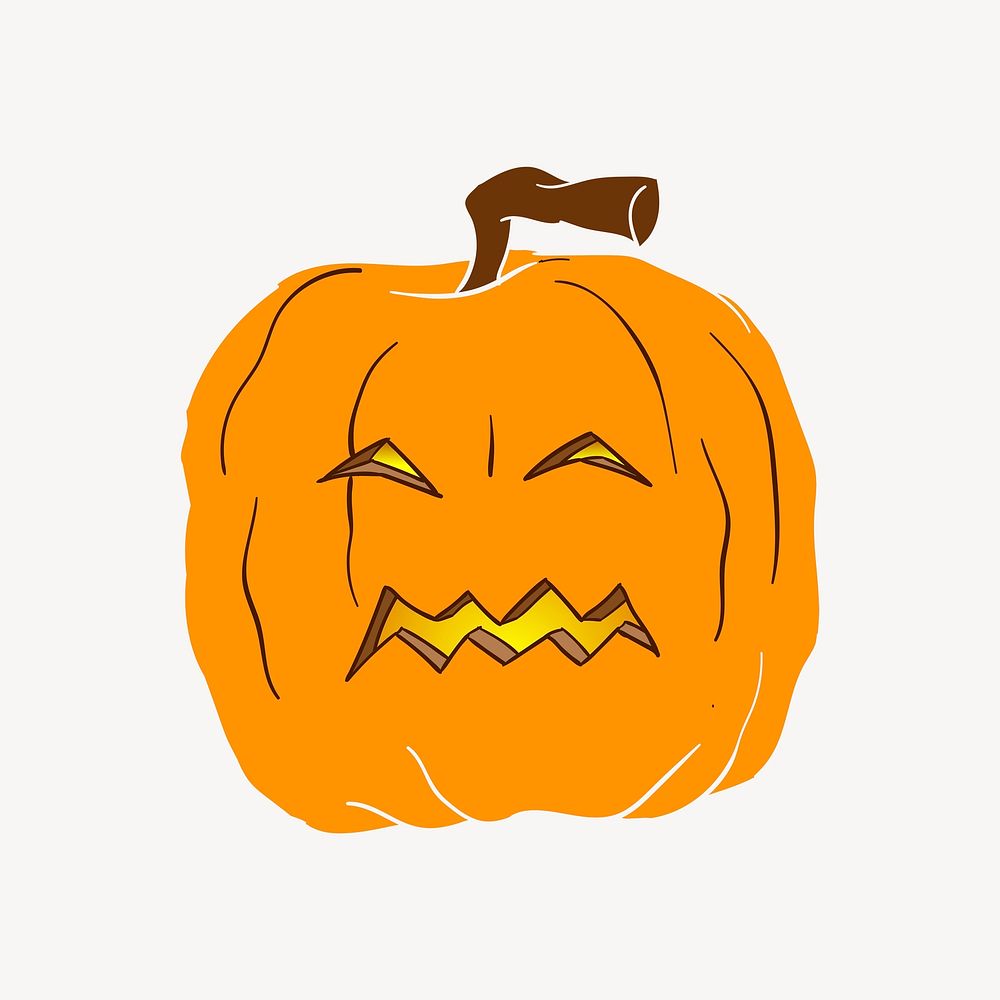 Scary pumpkin sticker, Halloween celebration | Free PSD - rawpixel