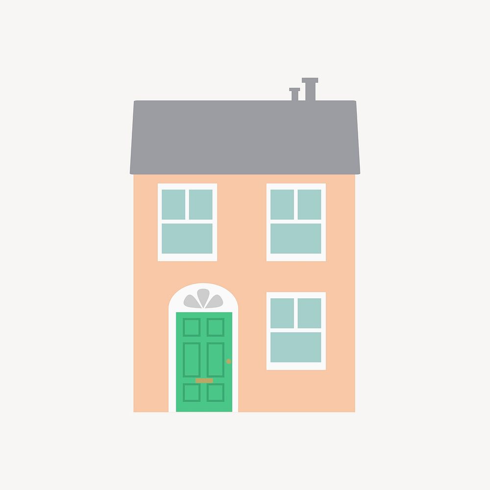 Cartoon house sticker, architecture illustration | Free Vector - rawpixel