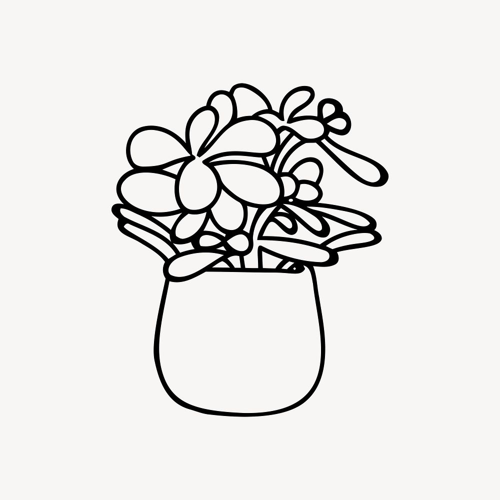 Potted flower drawing, houseplant illustration. | Free Photo - rawpixel