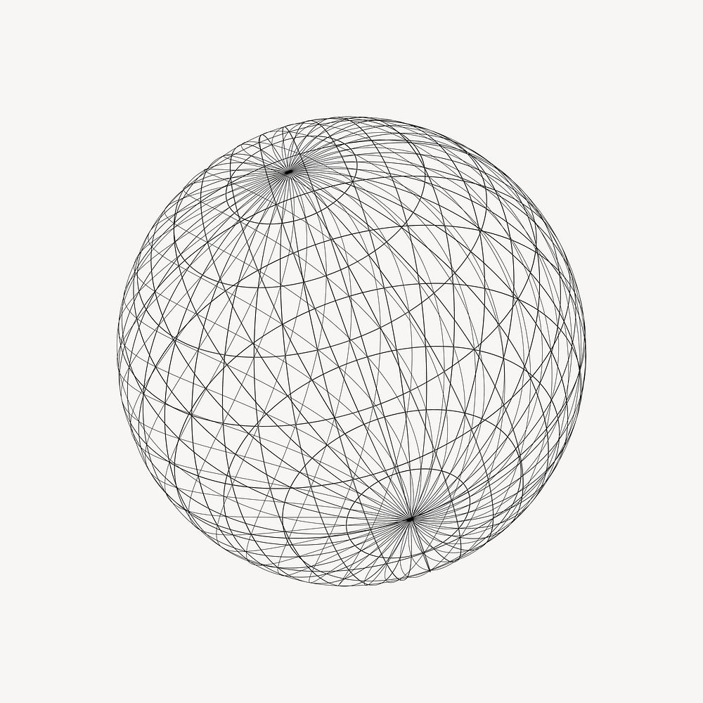 Wireframe sphere, geometric illustration. Free | Free Photo - rawpixel