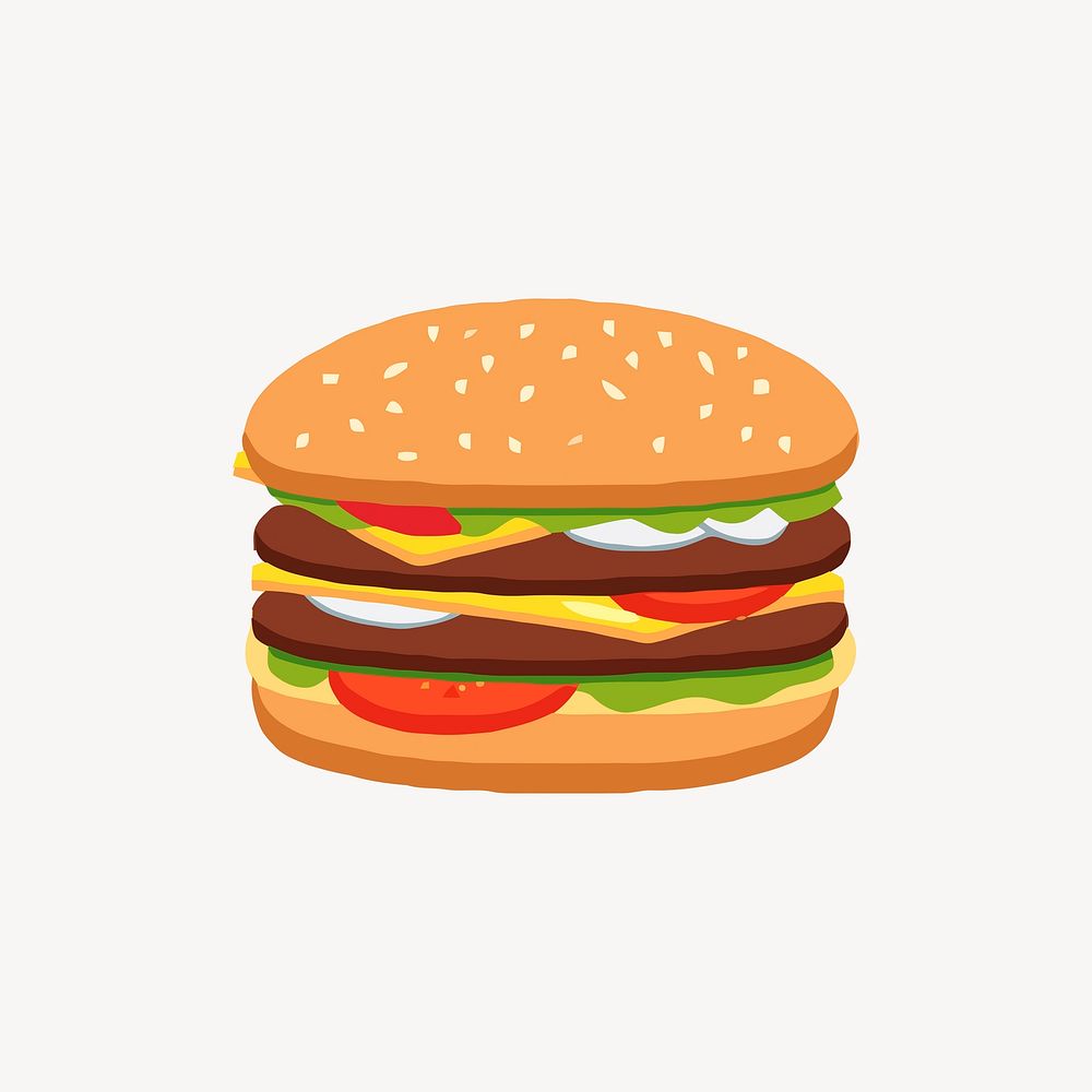 Hamburger clipart, fast food illustration | Free Photo - rawpixel