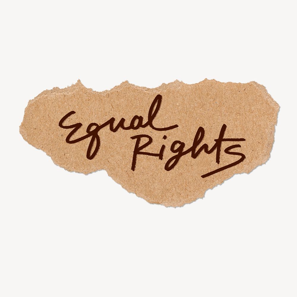 Equal rights ripped paper collage | Free PSD - rawpixel