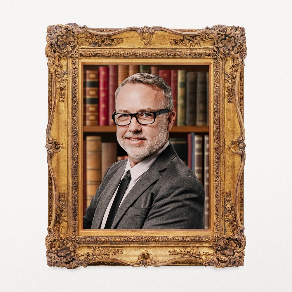 Professor library artwork decorative gold | Free Photo - rawpixel