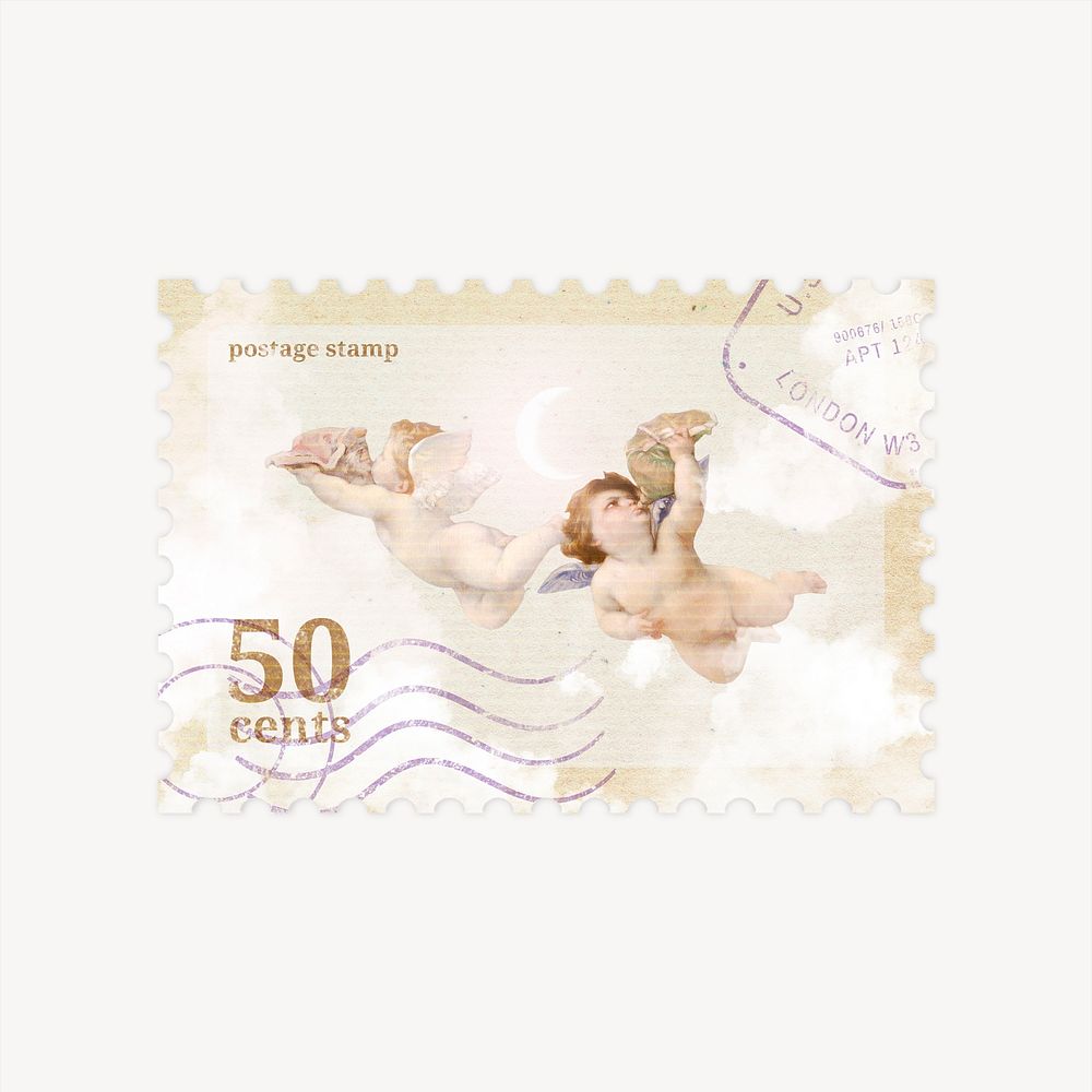 Cherub & angel postage stamp | Free Photo - rawpixel