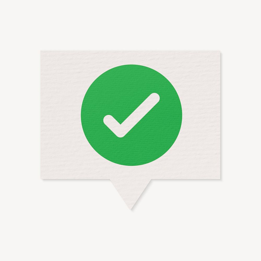 Check mark speech bubble collage | Premium PSD - rawpixel
