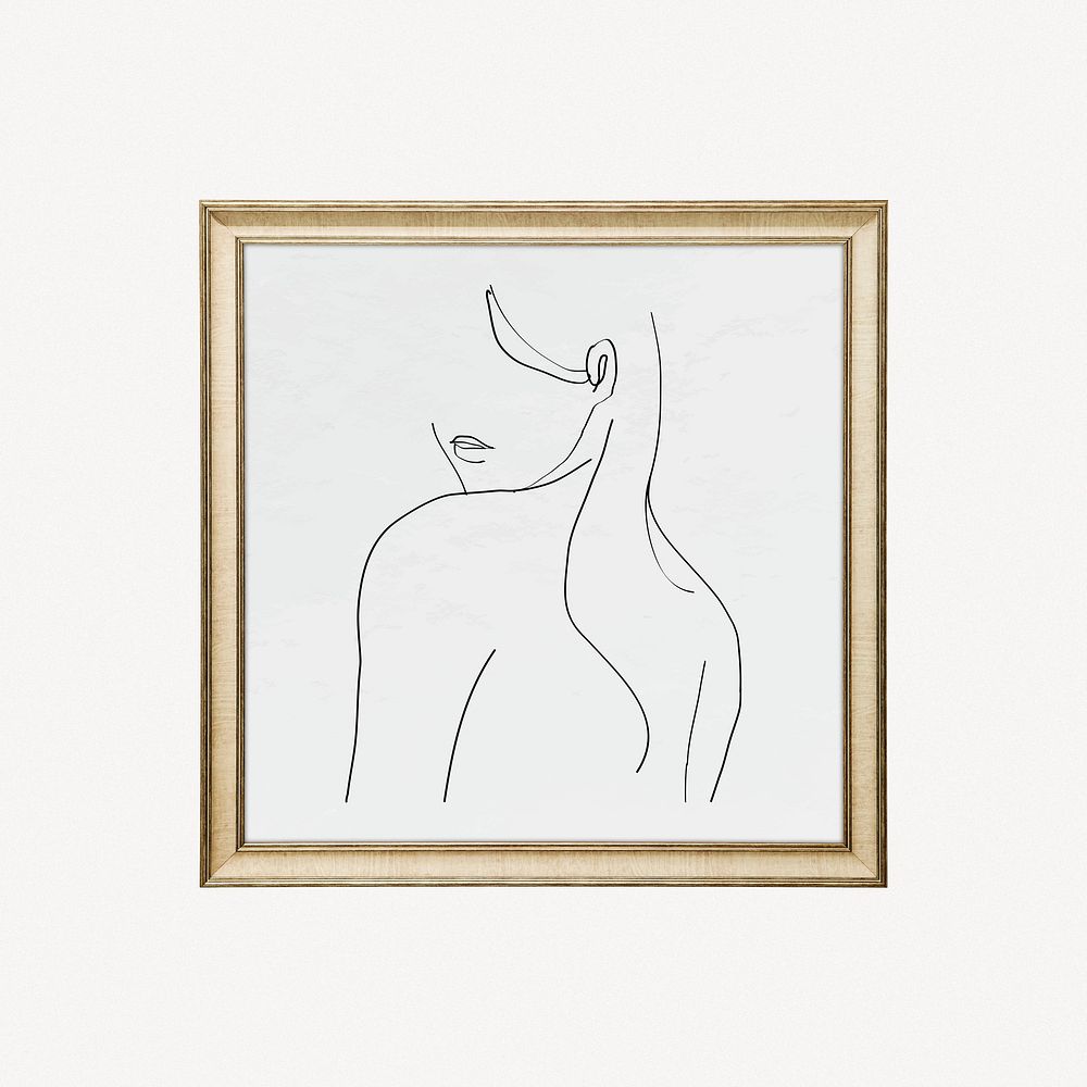 Line art woman framed image | Free Photo - rawpixel