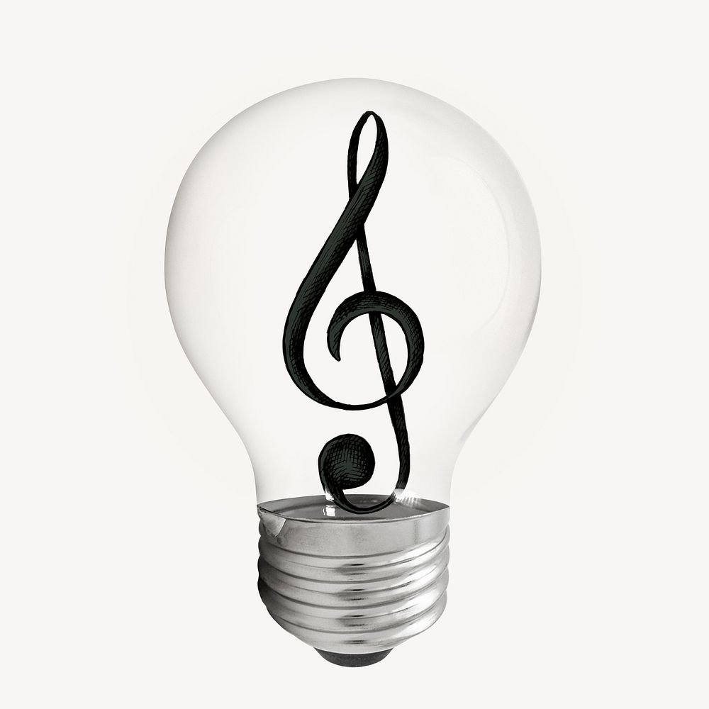 Music note icon light bulb, | Free Photo - rawpixel