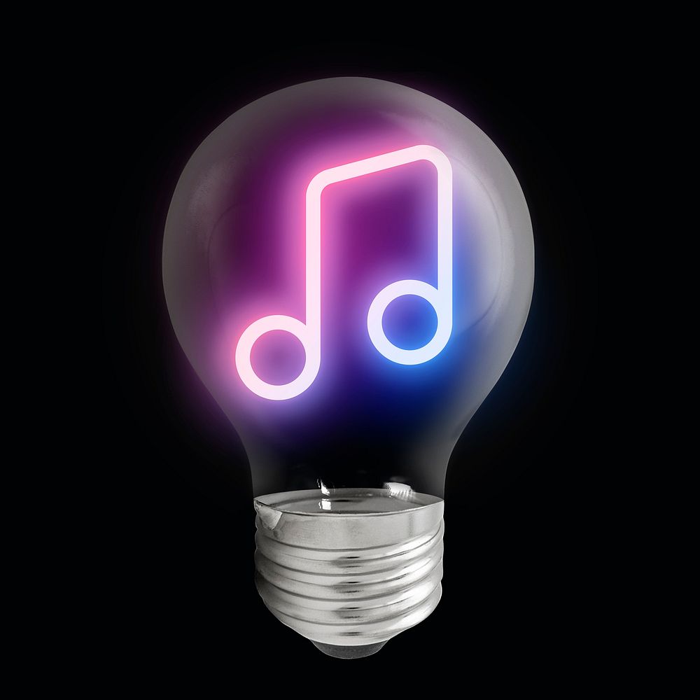 Music note icon light bulb, | Free Photo - rawpixel