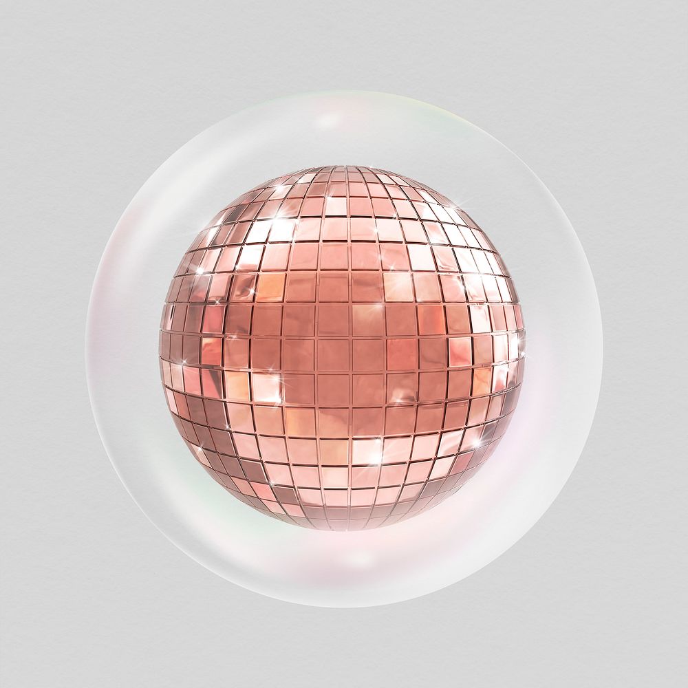 Rose gold disco ball bubble, | Free Photo - rawpixel