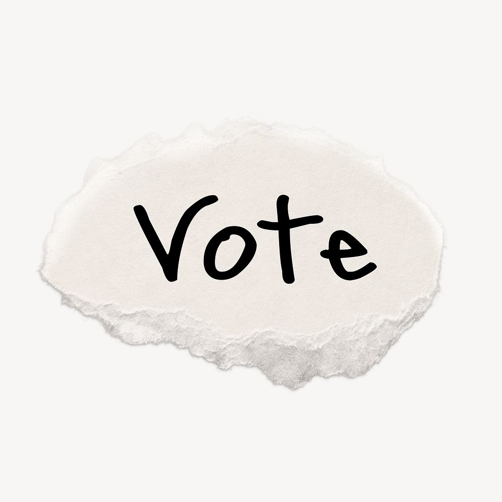 Vote word, ripped paper, white | Premium PSD - rawpixel
