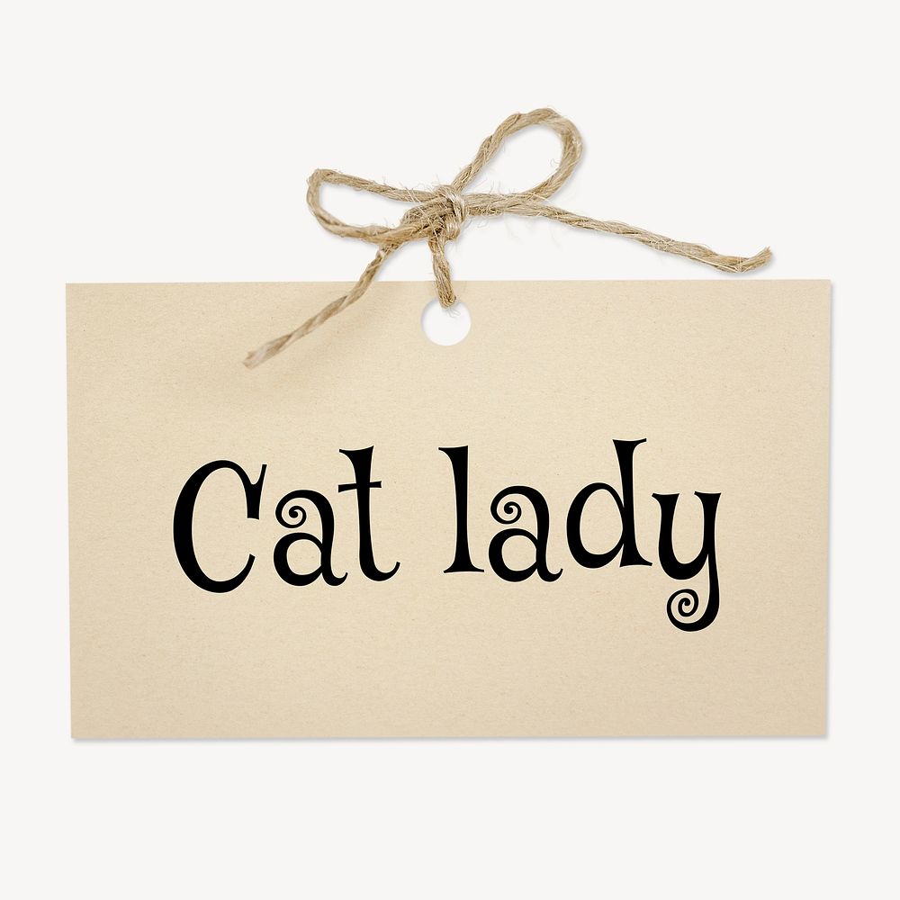 Cat lady word, brown paper | Free Photo - rawpixel