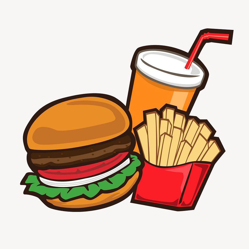 Hamburger set clipart, fast food | Free Vector - rawpixel