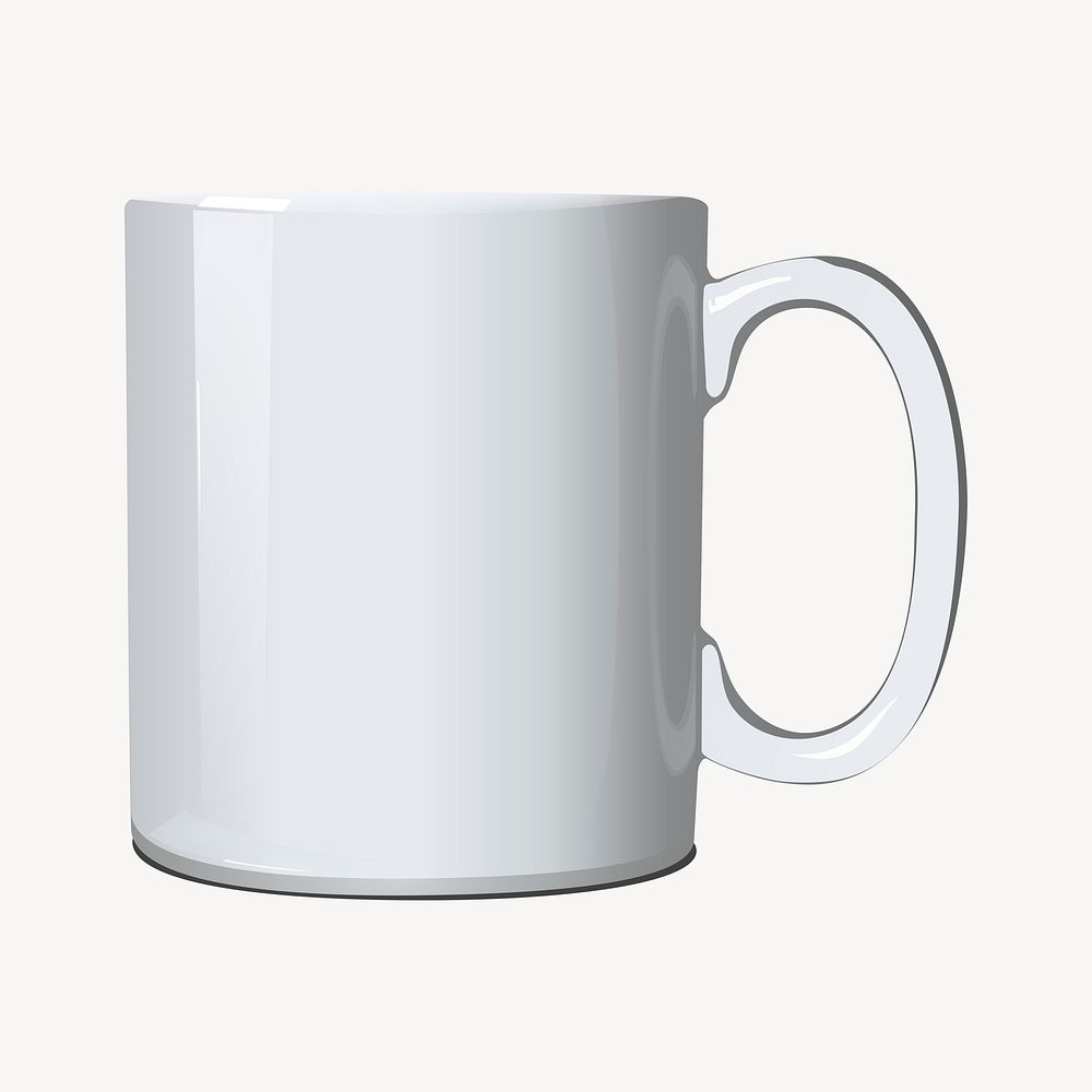 White mug clipart, object illustration | Free Vector - rawpixel
