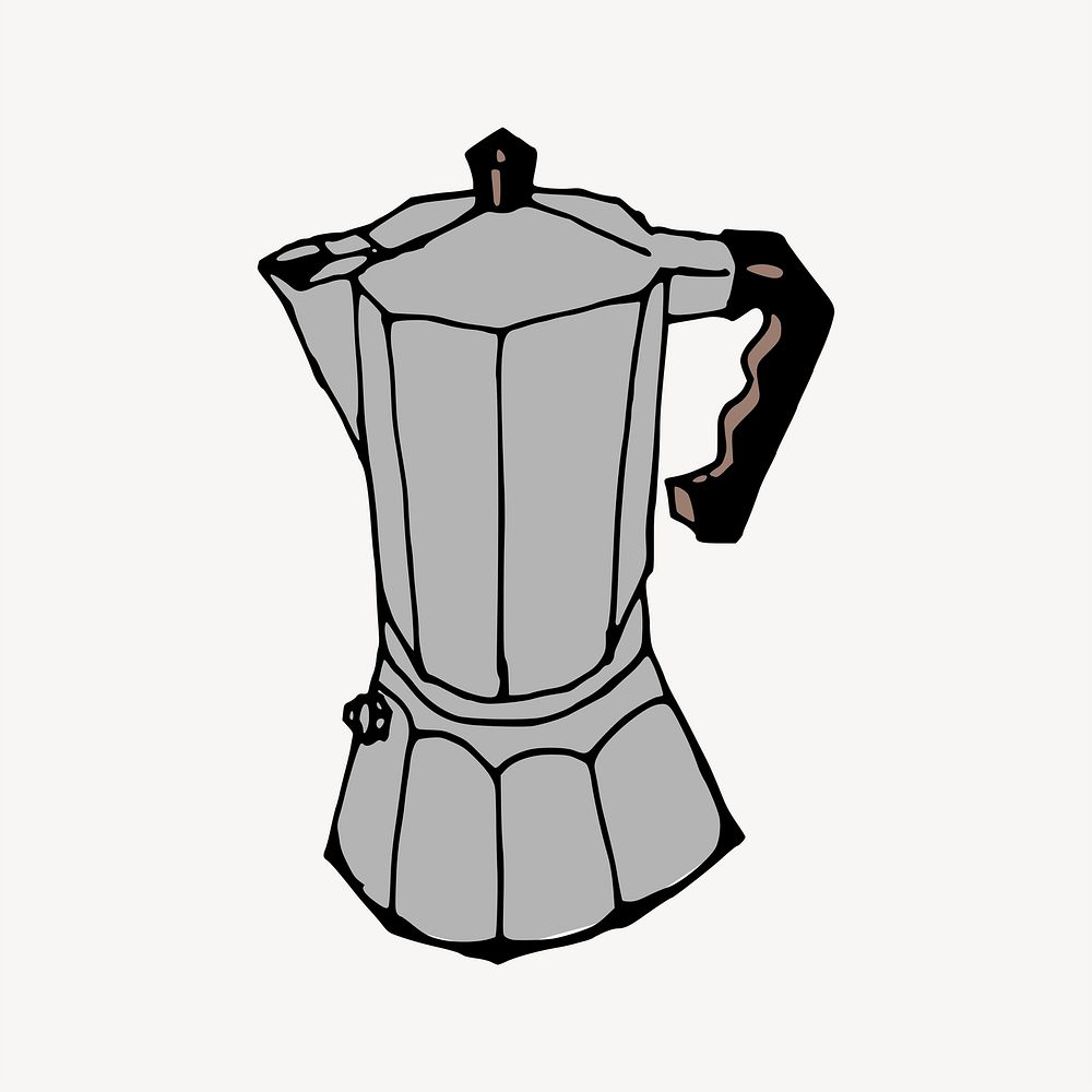Moka pot sticker, object illustration | Free PSD - rawpixel