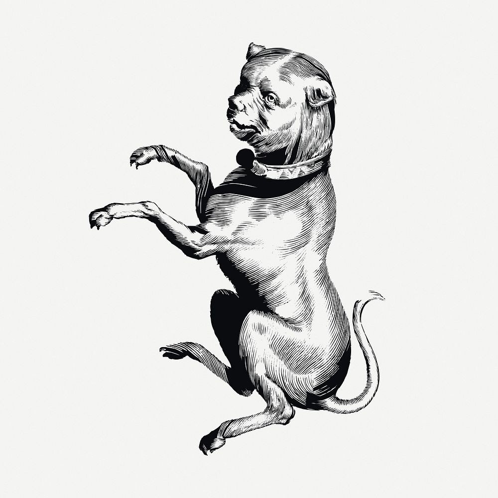 Creepy dog drawing, vintage mythical | Free PSD - rawpixel
