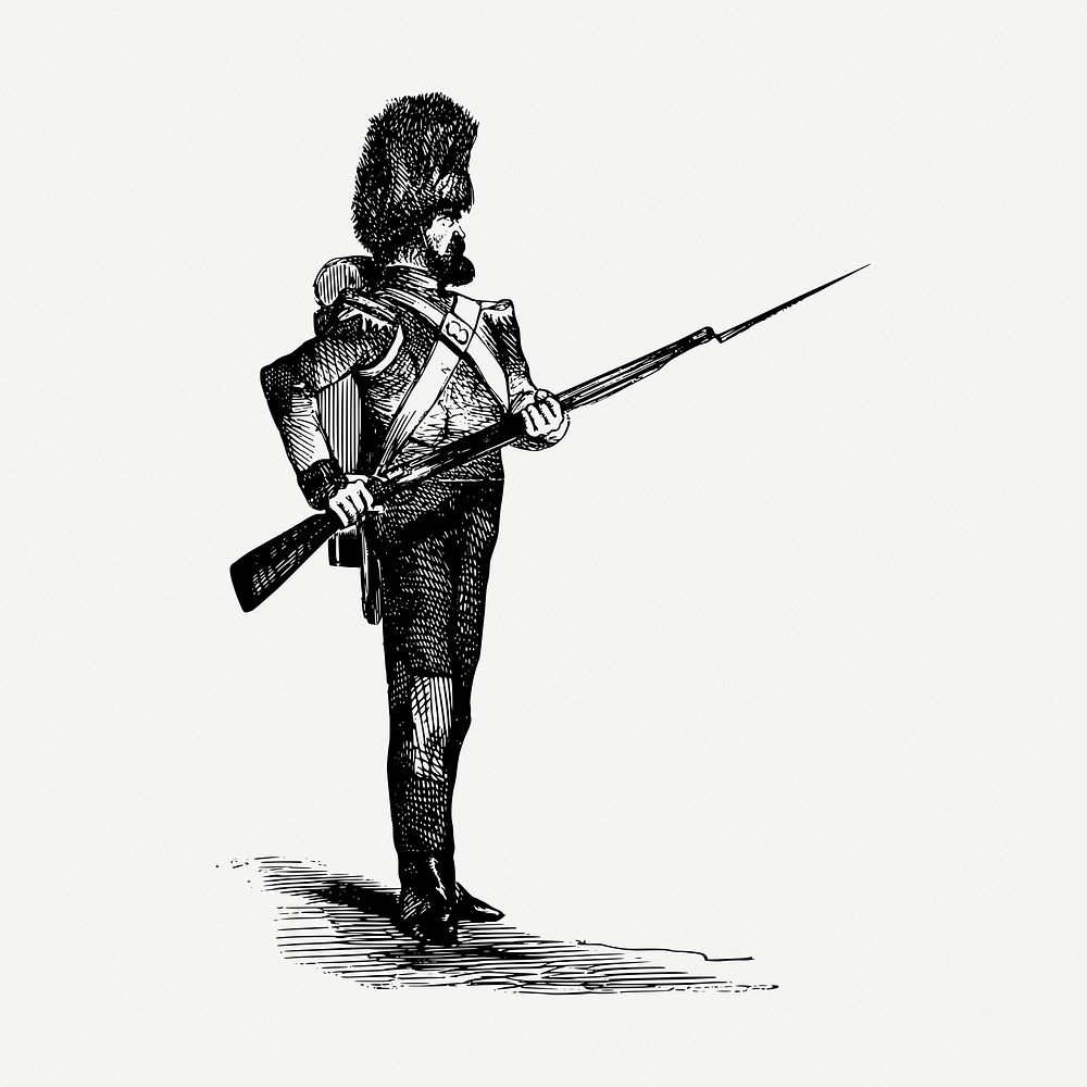 Royal guard drawing, vintage illustration | Free PSD - rawpixel