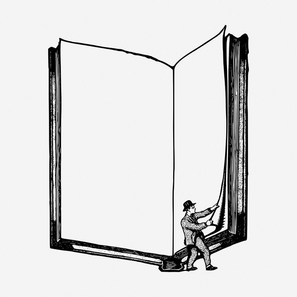 Open book frame drawing, vintage | Free Photo Illustration - rawpixel