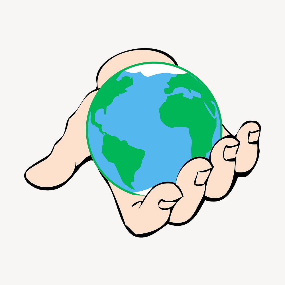 Globe hand clipart, environment illustration | Free PSD - rawpixel