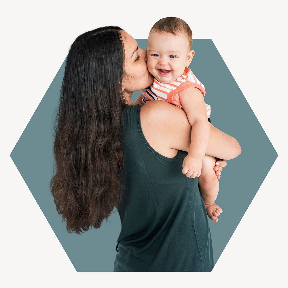 Mother and baby hexagon shape | Free Photo - rawpixel