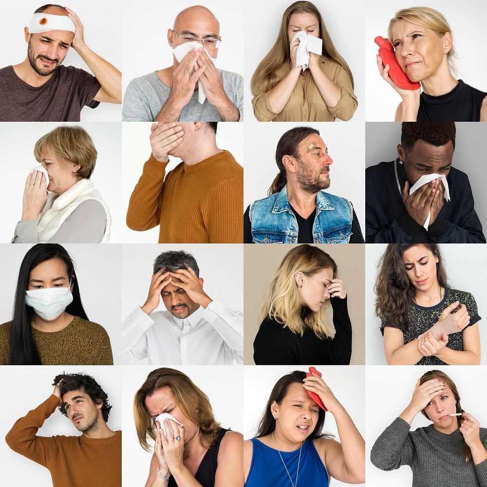 Collages diverse people illness symptoms | Premium Photo - rawpixel