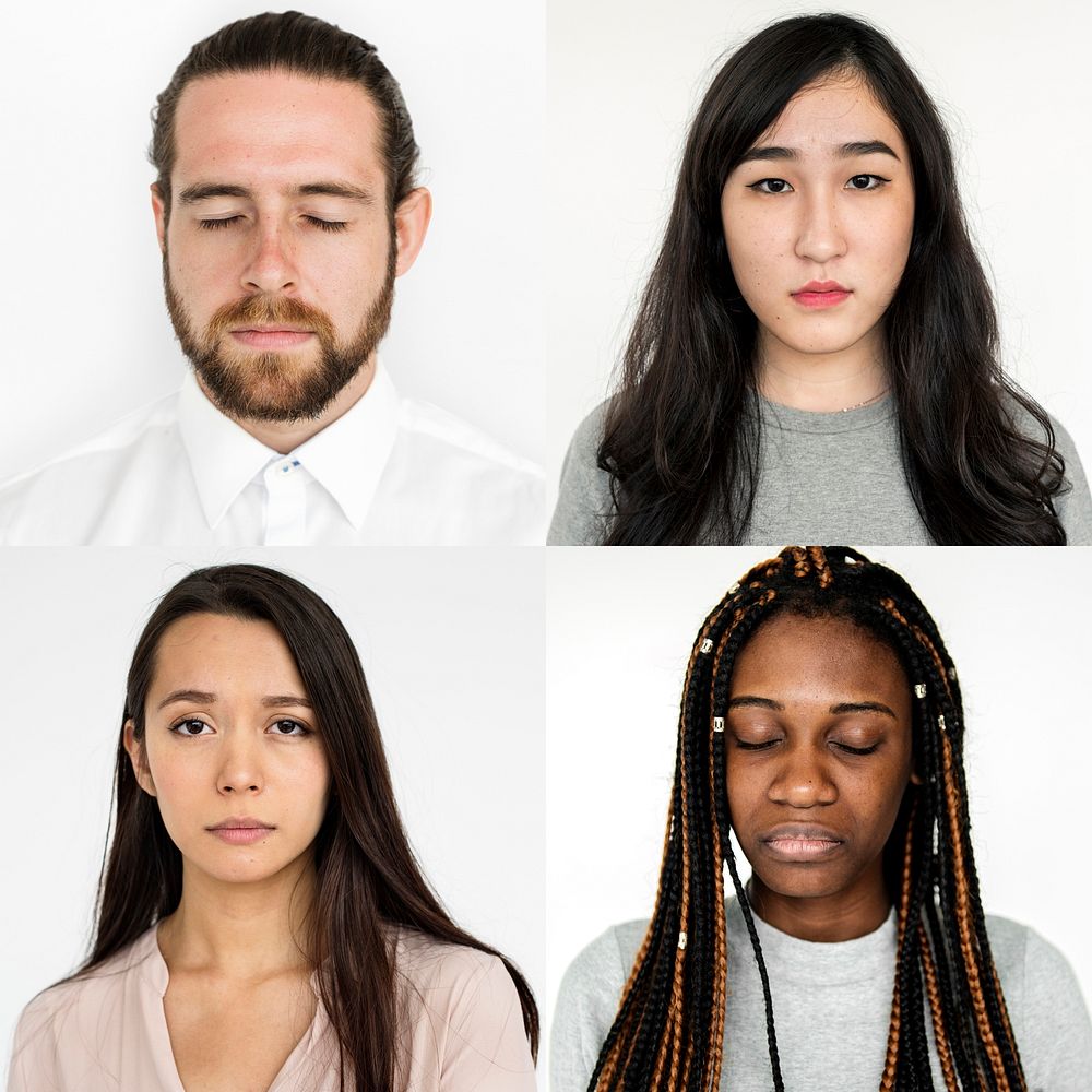 Set of Diversity People Sad | Premium Photo - rawpixel