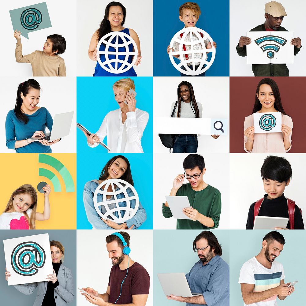 Collage of people technology stuff | Photo - rawpixel