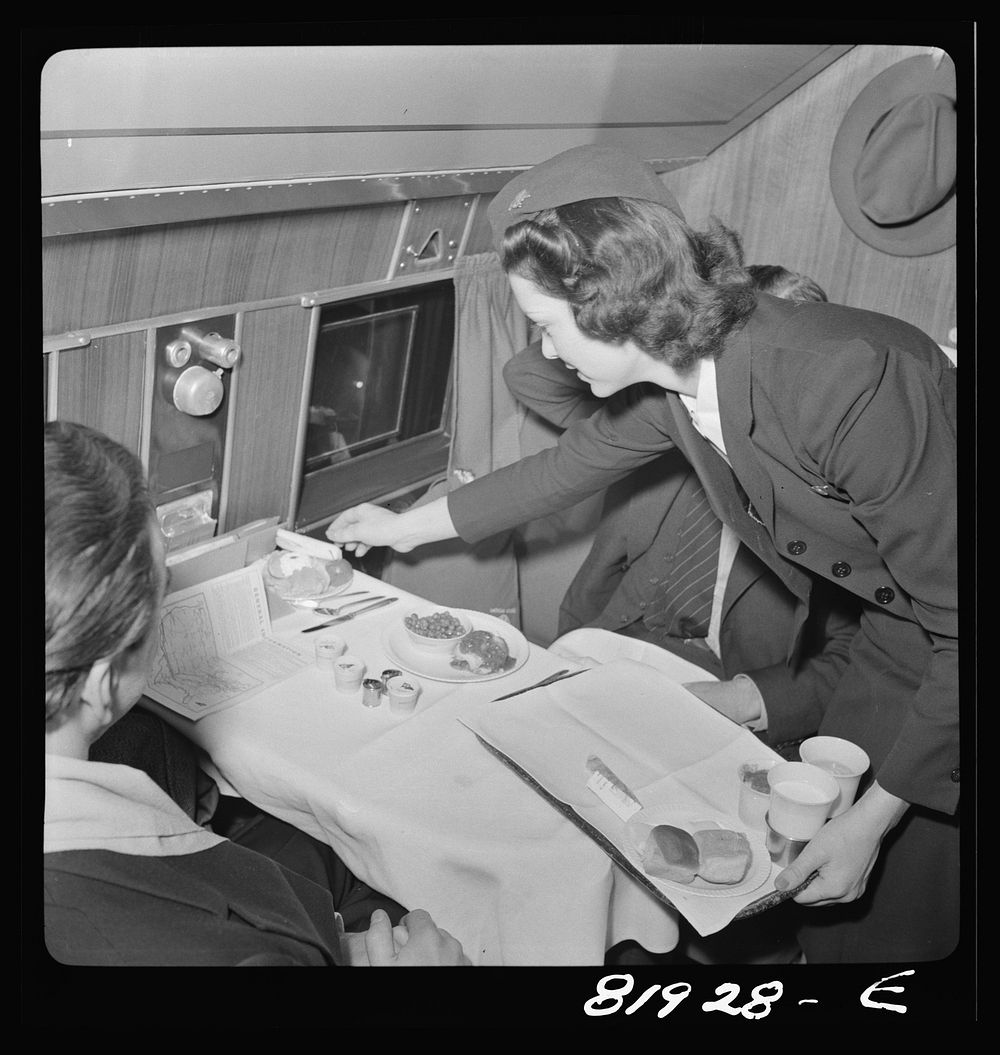 Serving dinner aboard American airliner | Free Photo - rawpixel