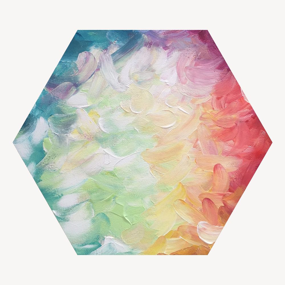 Colorful abstract painting hexagon shape | Free Photo - rawpixel