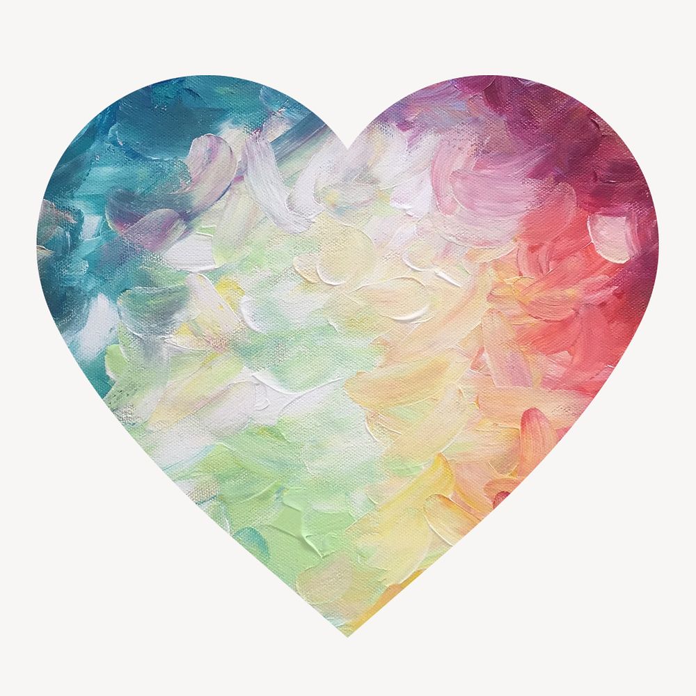 Colorful abstract painting heart shape | Free Photo - rawpixel