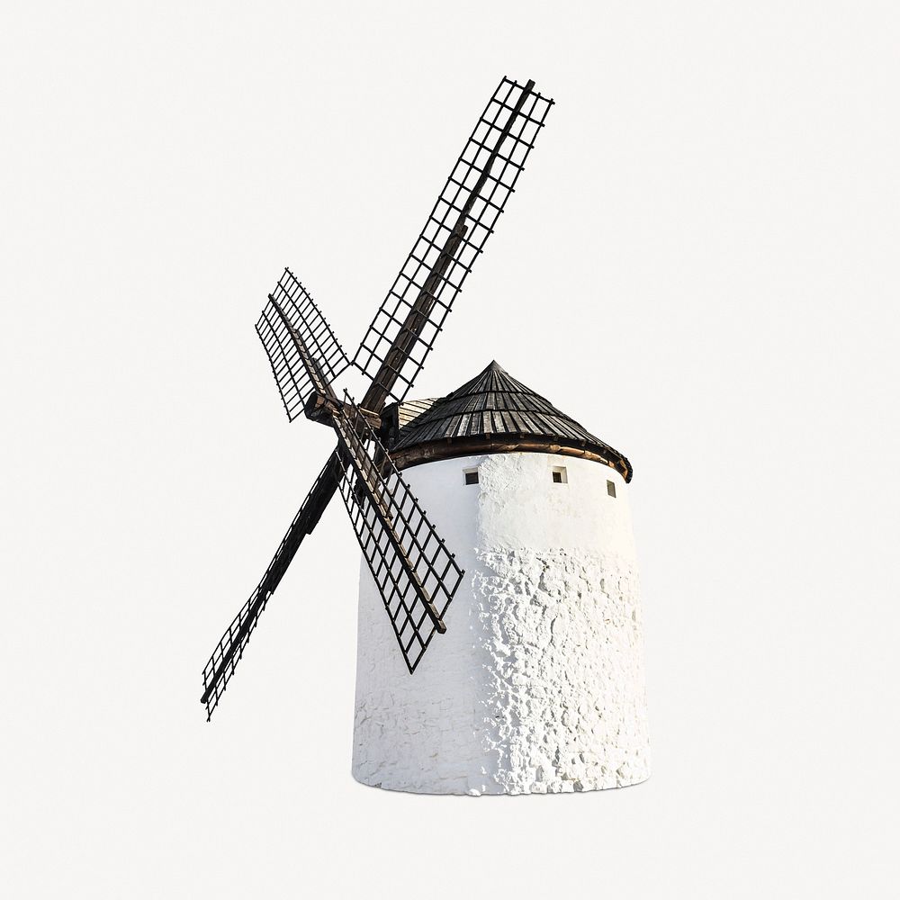 Windmill sticker, farming collage element | Free PSD - rawpixel