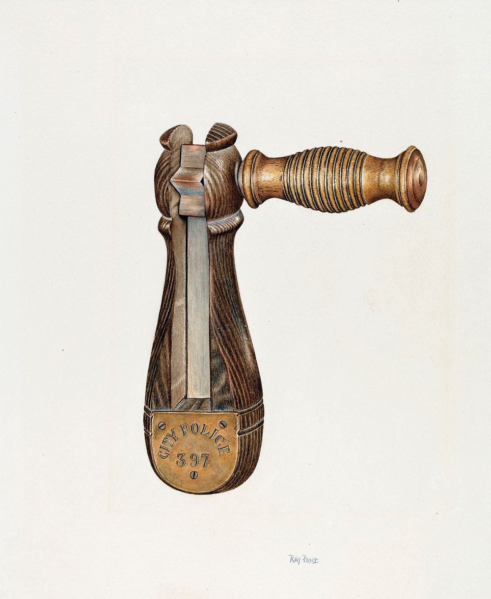 Police Rattle (ca.1938) Ray Price. | Free Photo Illustration - rawpixel