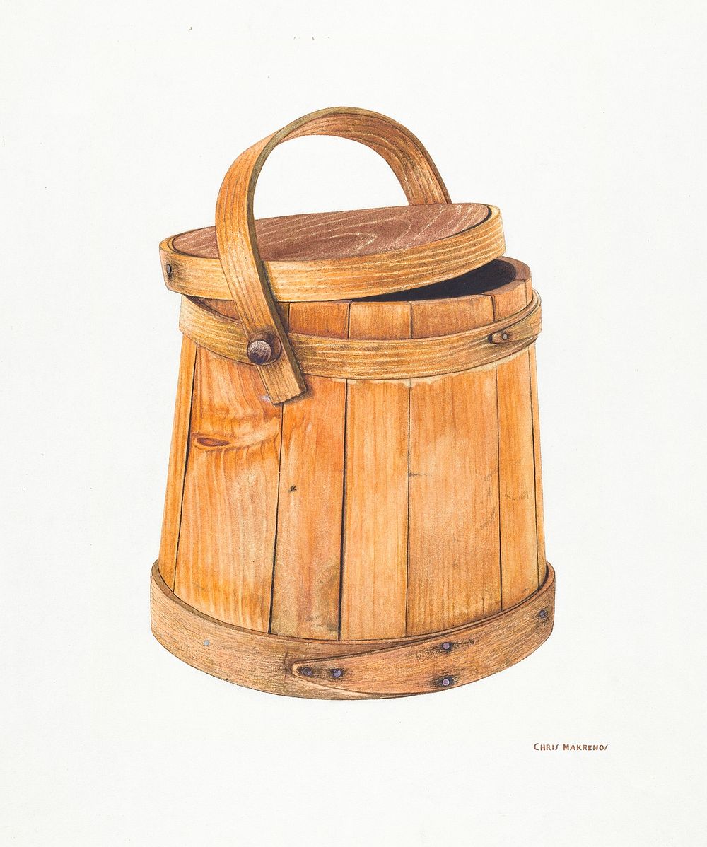 Maple Sugar Bucket (ca. 1940) | Free Photo Illustration - rawpixel