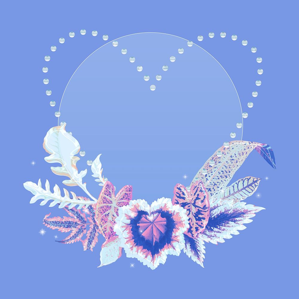 Blue flower heart shaped frame, | Premium Vector - rawpixel