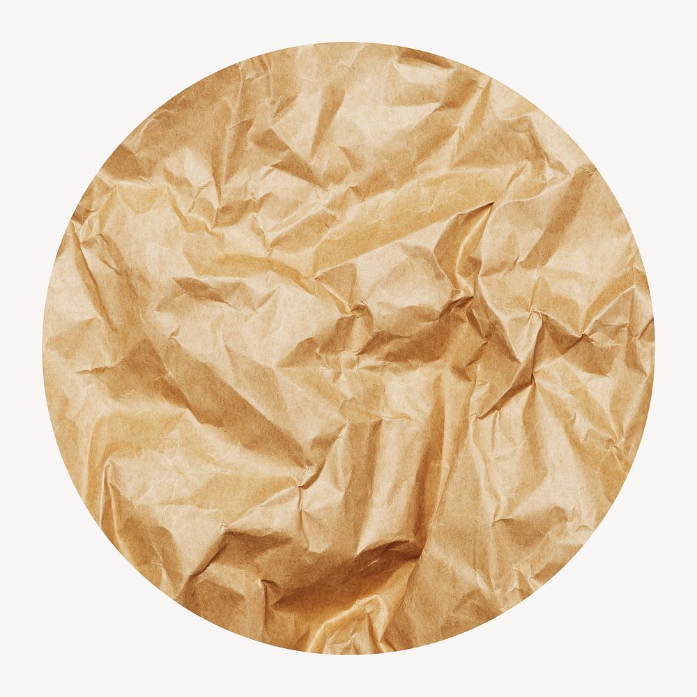 Crumpled paper circle shape badge, | Free Photo - rawpixel