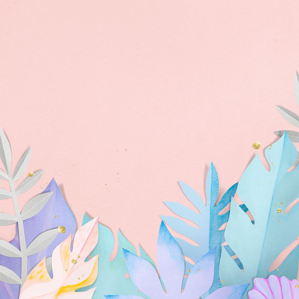 Pastel leaf border paper craft | Free Photo - rawpixel