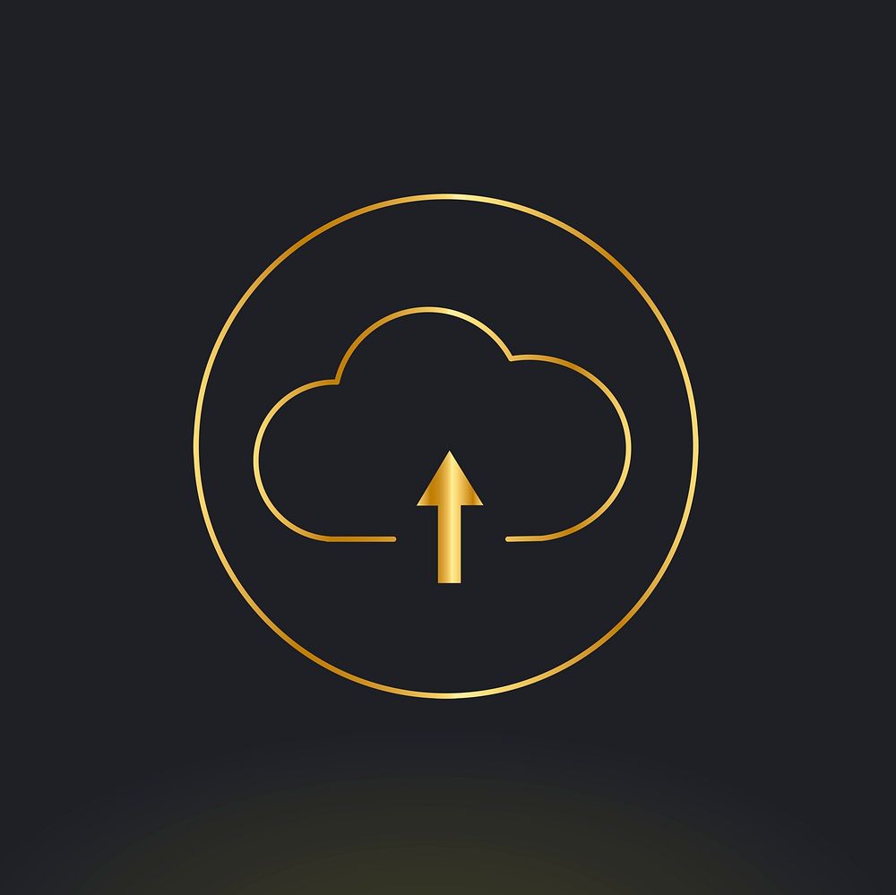 Gold cloud icon psd digital | Premium PSD - rawpixel