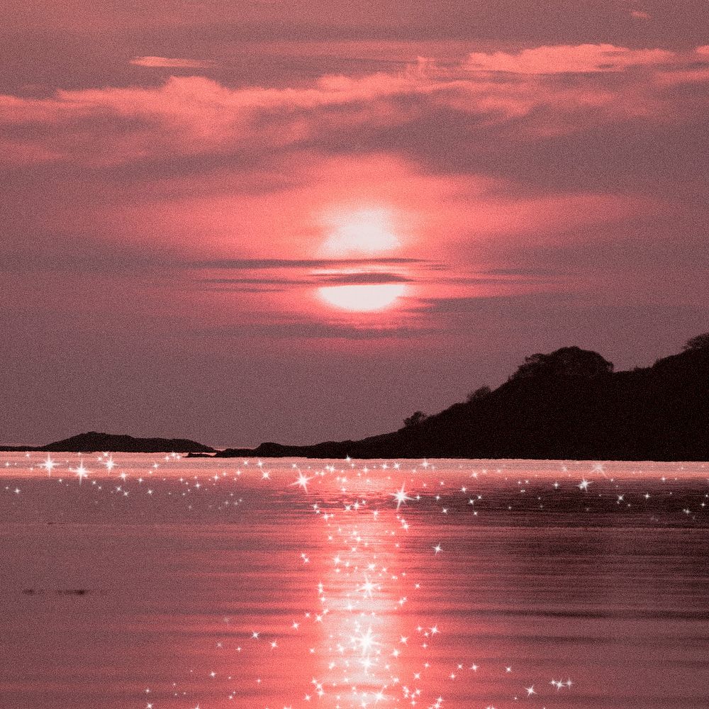 Aesthetic background, glitter sunset beach | Free Photo - rawpixel