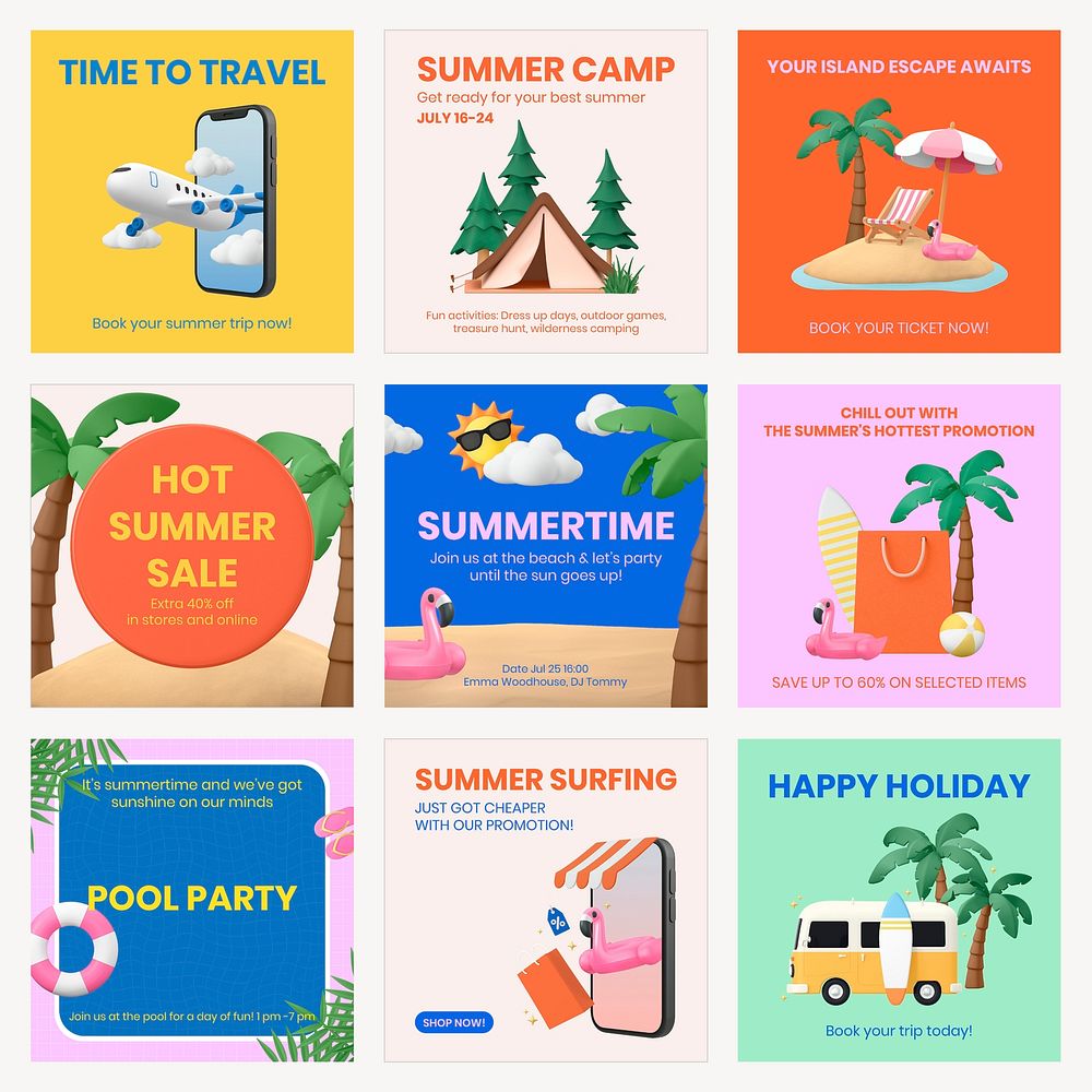 Summer promotion Instagram post template, | Premium PSD - rawpixel