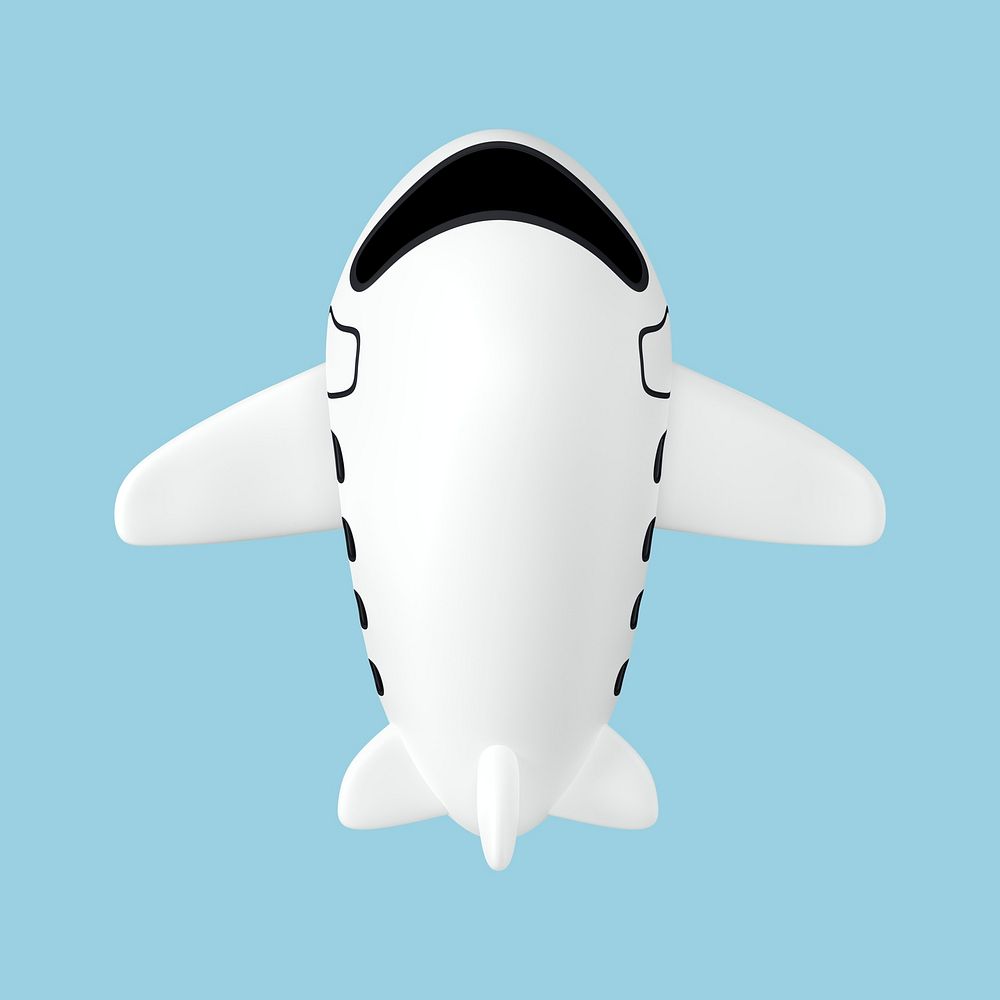 Cartoon plane clipart, top view | Free Photo - rawpixel