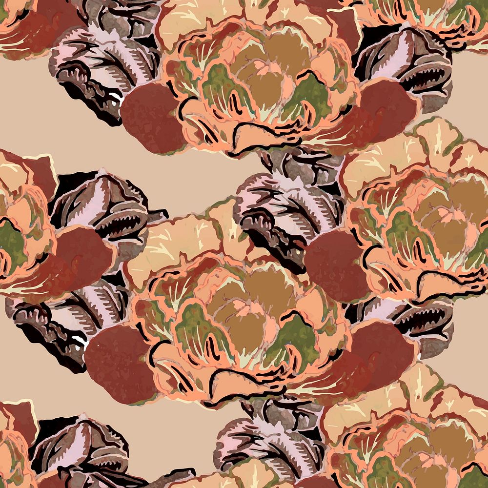 Aesthetic seamless flower background, botanical | Premium Vector - rawpixel