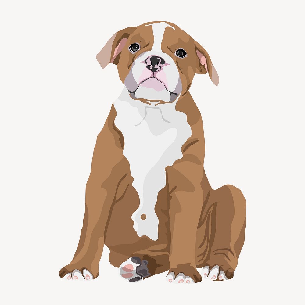 Pitbull dog illustration, cute animal | Premium PSD Illustration - rawpixel
