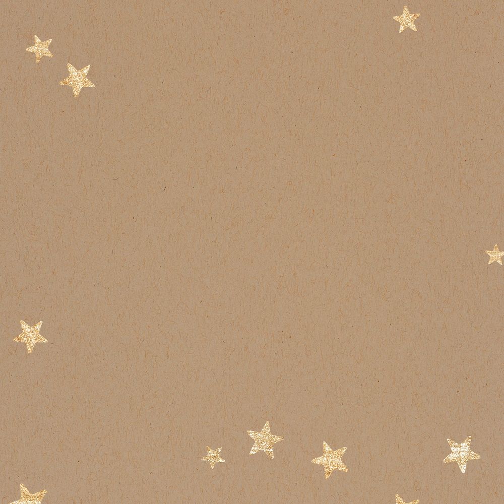 Brown background, gold star frame | Premium PSD - rawpixel
