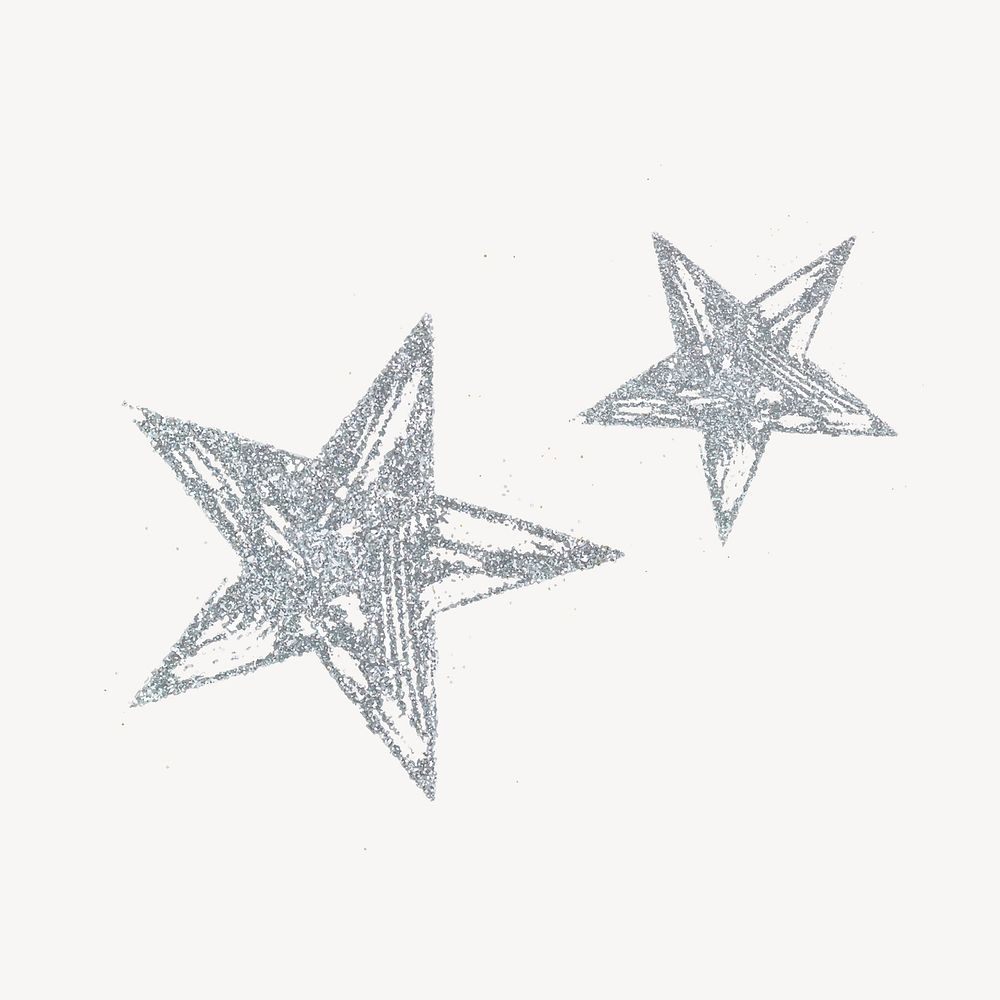 Silver star collage element, shimmer | Premium Vector - rawpixel