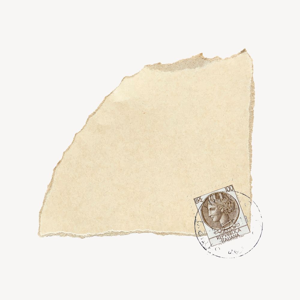 Paper piece collage element, postage | Premium Vector - rawpixel