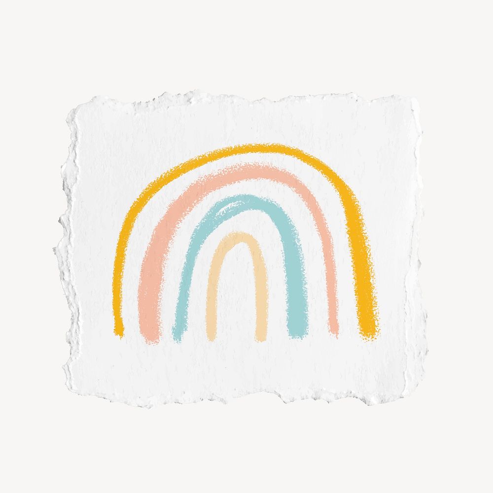 Rainbow collage element, ripped paper | Vector - rawpixel