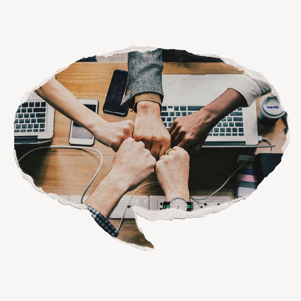 Teamwork paper speech bubble, business | Free Photo - rawpixel