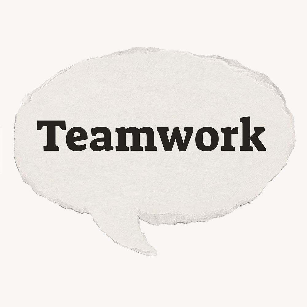 Teamwork typography paper speech bubble | Free Photo - rawpixel
