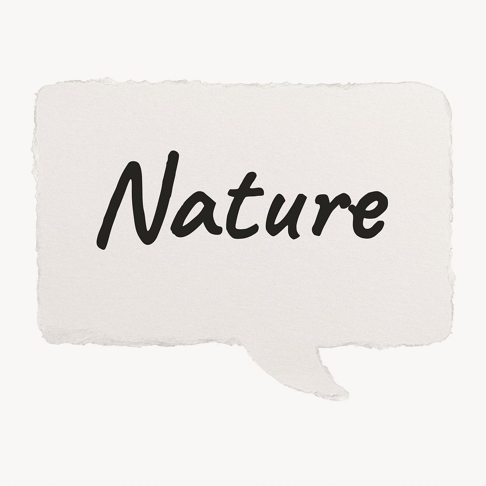 Nature typography paper speech bubble, | Free Photo - rawpixel